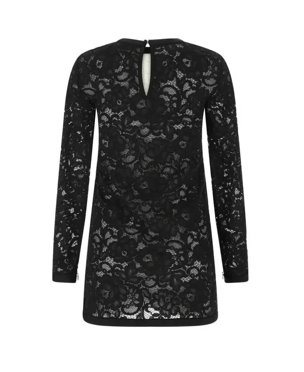 Saint Laurent Lace Frill Detail Dress