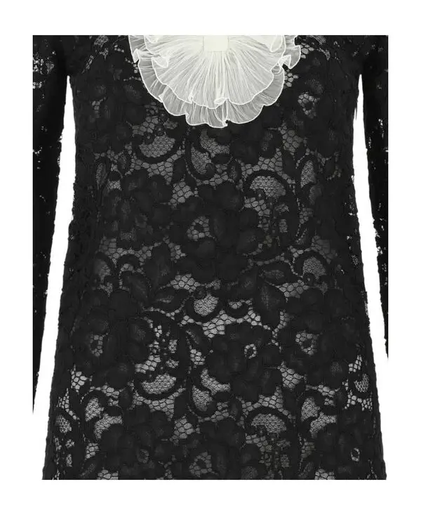Saint Laurent Lace Frill Detail Dress