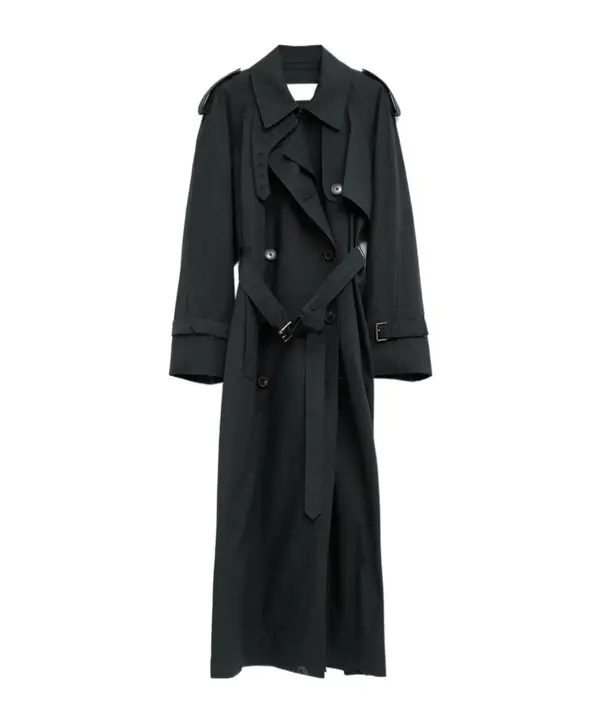 Dries Van Noten Long-sleeved Trench Coat - Black