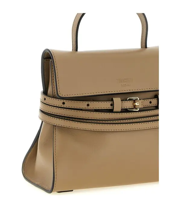 Moschino Tie Me Logo Embossed Tote Bag - Brown