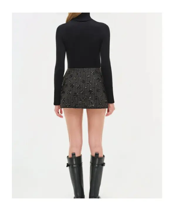 Simkhai Embellished Pinstripe Mini Skirt