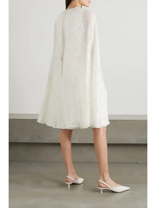 Erdem Austin Sequined Cape Dress