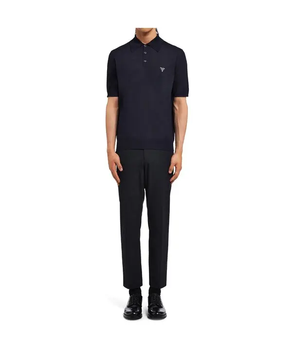 Prada Triangle Logo Short-sleeved Polo Shirt