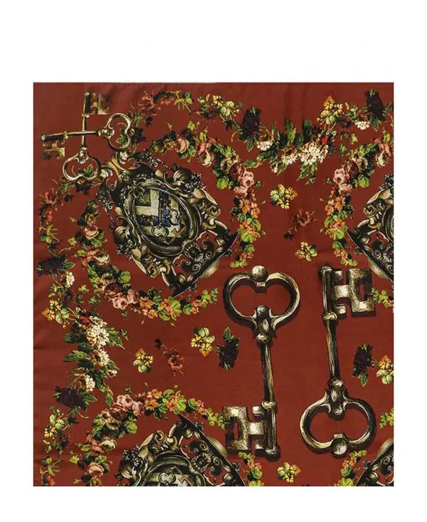 Dolce & Gabbana Printed Silk Scarf - Red