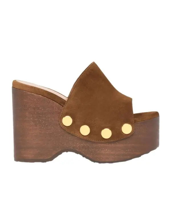 GIANVITO ROSSI Open Toe Wedge Sandals - Brown