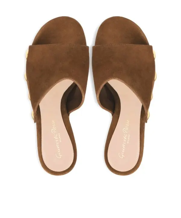 GIANVITO ROSSI Open Toe Wedge Sandals - Brown