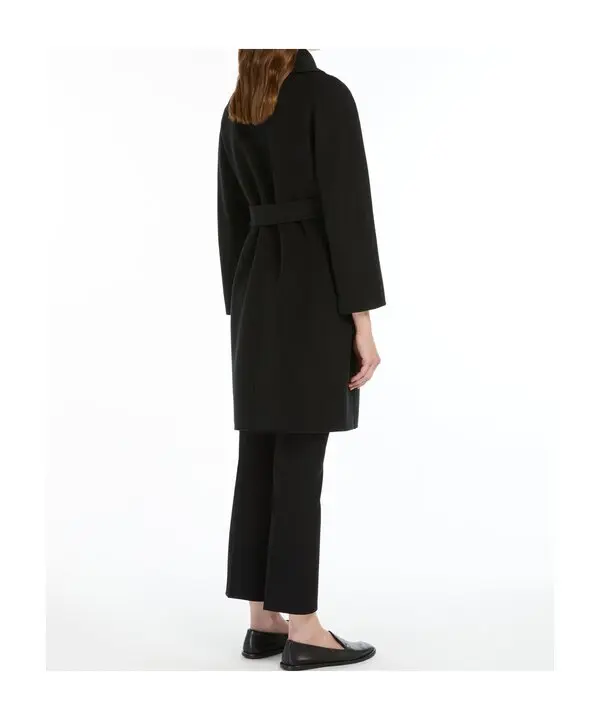 Max Mara Belted Shawl Collar Coat - Black