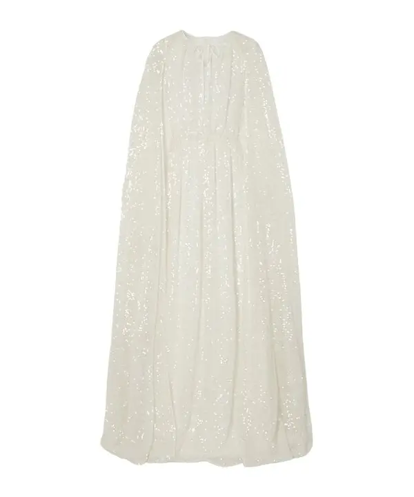 Erdem Kenley Shawl-style Sequined Gown