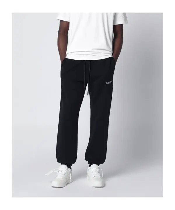 Off-White Logo Printed Drawstring Pants - Black