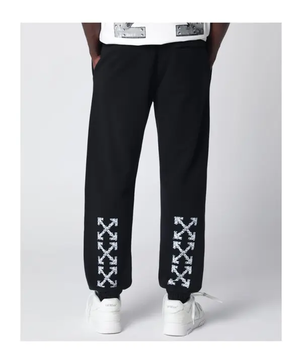 Off-White Logo Printed Drawstring Pants - Black