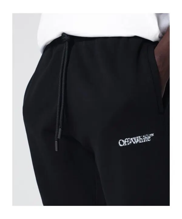 Off-White Logo Printed Drawstring Pants - Black