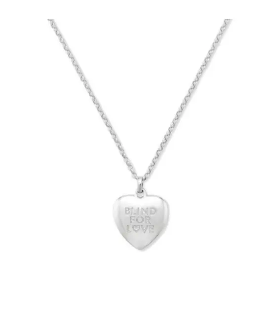 Gucci Blind For Love" Heart Pendant Necklace - Silver