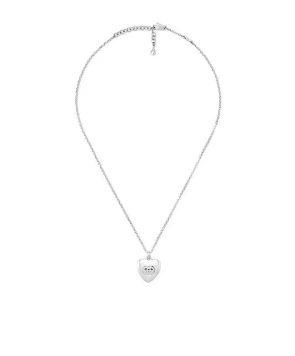 Gucci Blind For Love" Heart Pendant Necklace - Silver