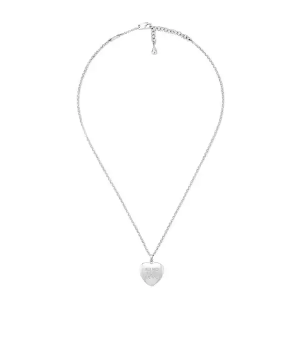 Gucci Blind For Love" Heart Pendant Necklace - Silver