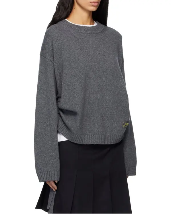 GANNI Logo Patch Oversized Jumper - Phantom Black