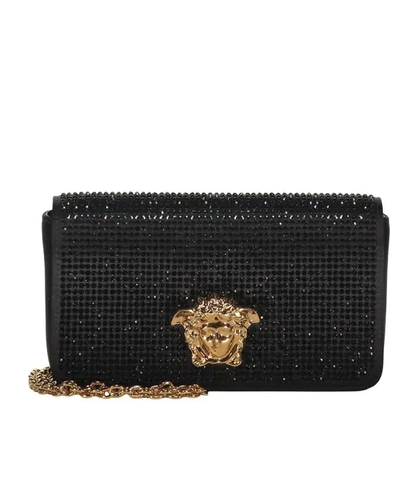 Versace Embellished Chain Strap Mini Bag - Black