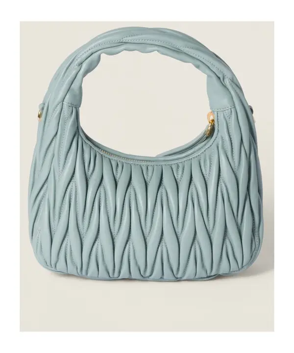 Miu Miu Wander Matelassé Nappa Leather Hobo Bag - Green