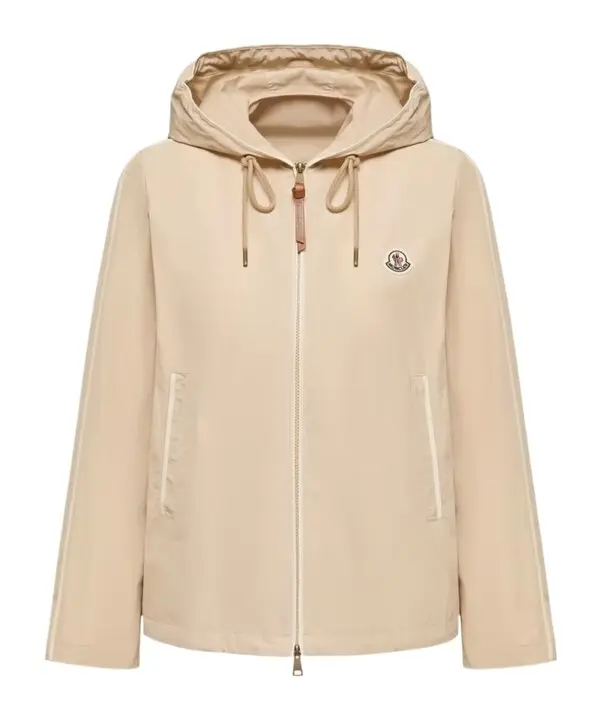 Moncler Sarracenia Zip-up Hooded Jacket - Light Beige