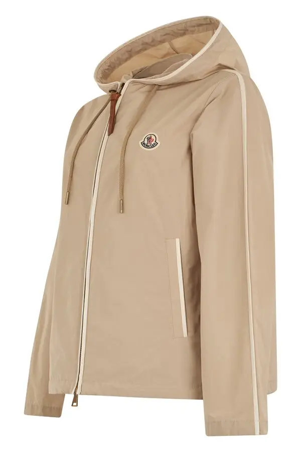 Moncler Sarracenia Zip-up Hooded Jacket - Light Beige