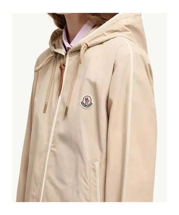 Moncler Sarracenia Zip-up Hooded Jacket - Light Beige