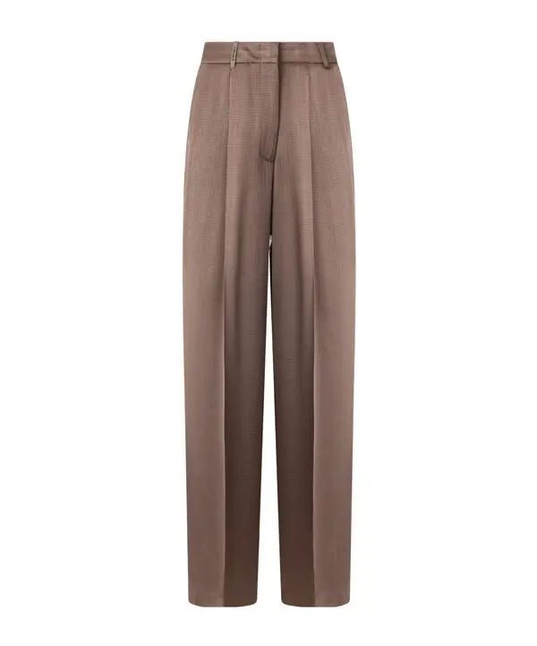 Peserico High-waist Wide-leg Pants - Brown