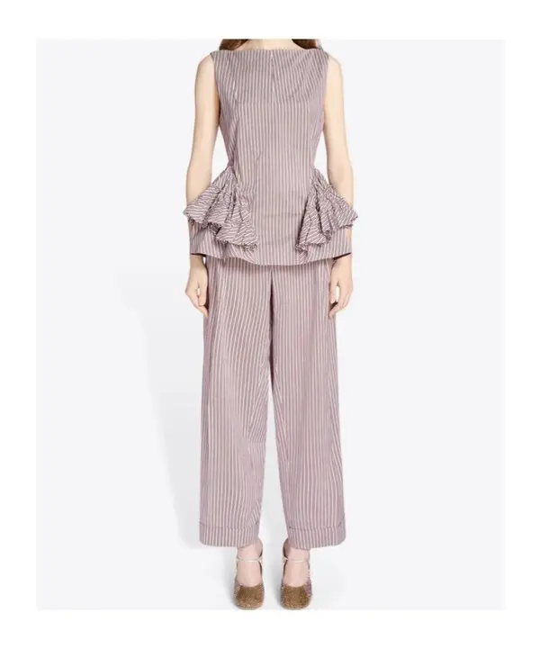 Dries Van Noten High-waisted Pleated Striped Trousers - Brown