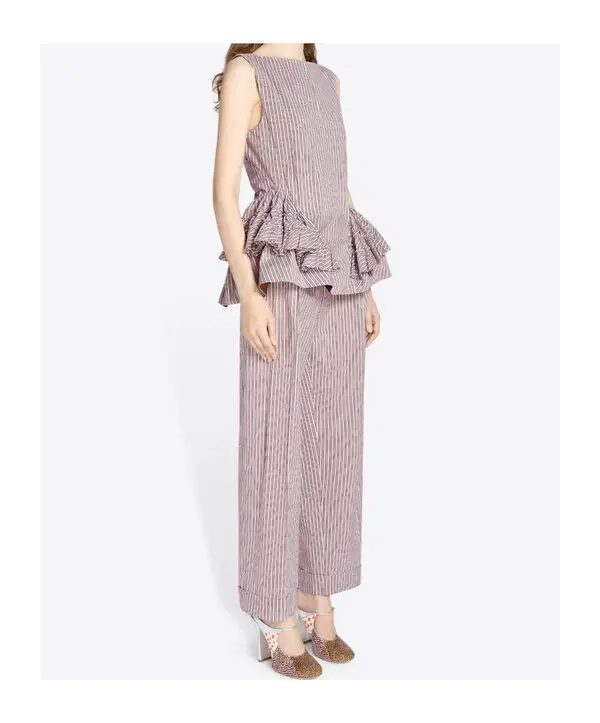 Dries Van Noten High-waisted Pleated Striped Trousers - Brown