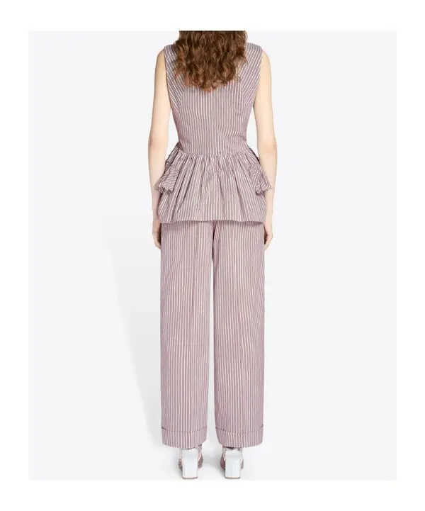 Dries Van Noten High-waisted Pleated Striped Trousers - Brown
