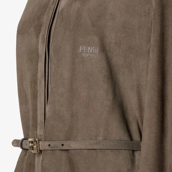 Fendi Suede Oversized Long Sleeve Shirt