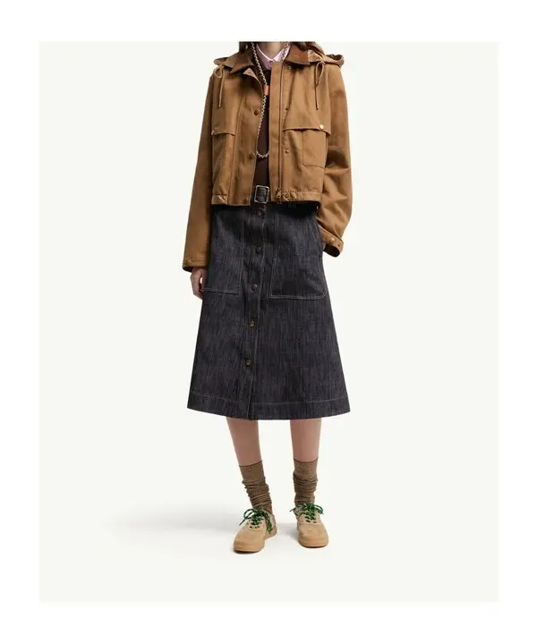 Moncler Buckled Button Detailed Skirt - Denim Blue