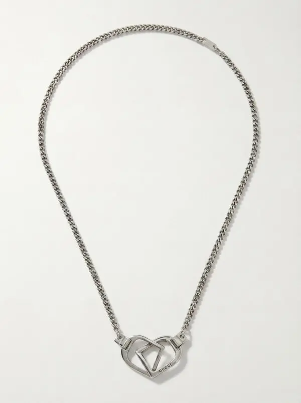 Gucci Staffa Pendant Necklace - White