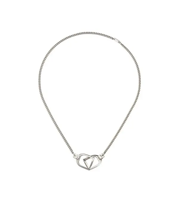 Gucci Staffa Sterling Silver Pendant Necklace - White