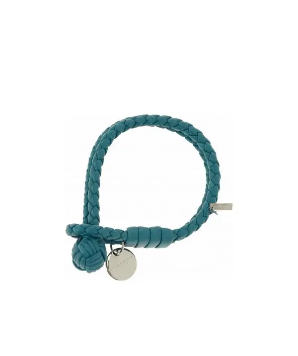 Bottega Veneta Intrecciato Leather Bracelet - Blue