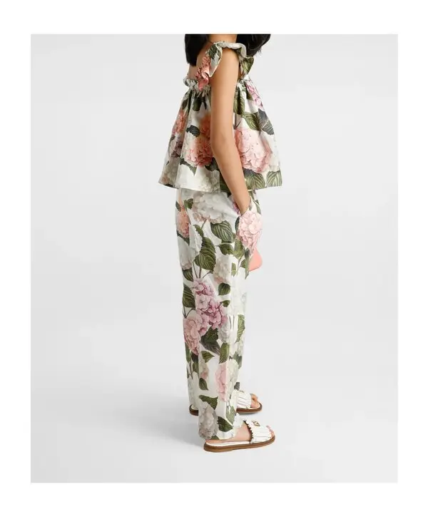 Dolce & Gabbana Hydrangea Print Poplin Trousers - White