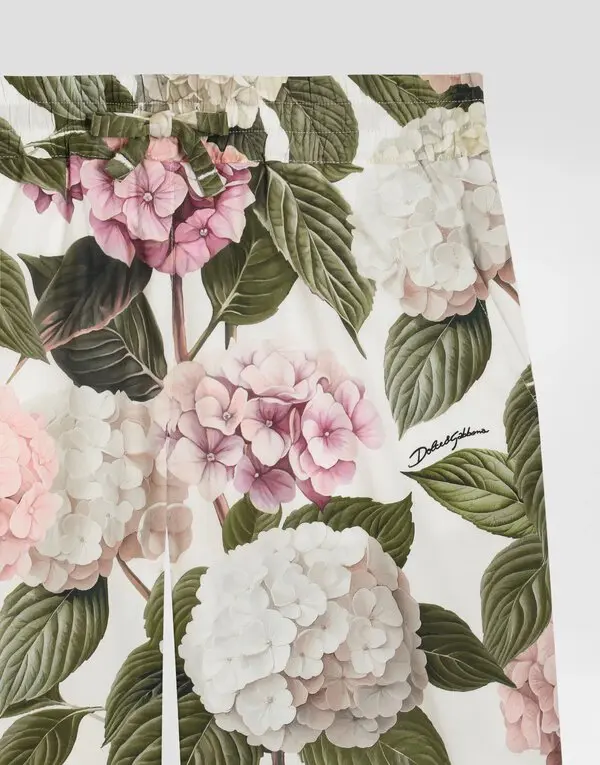Dolce & Gabbana Hydrangea Print Poplin Trousers - White