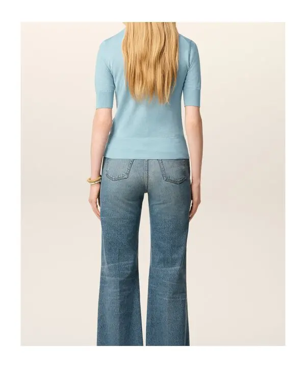 AMI Paris Logo Embroidered Polo Top