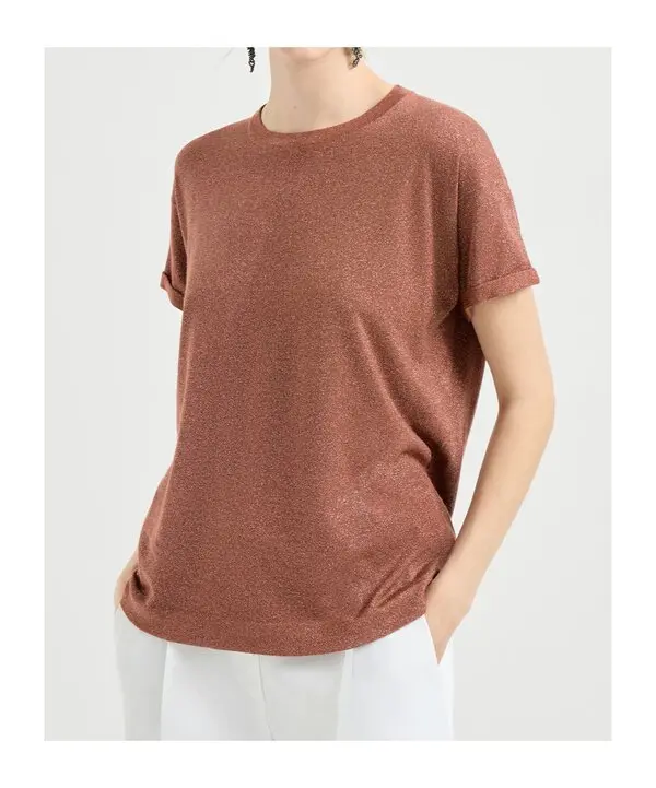 Brunello Cucinelli Short Sleeve Crewneck T-shirt - Firebrick