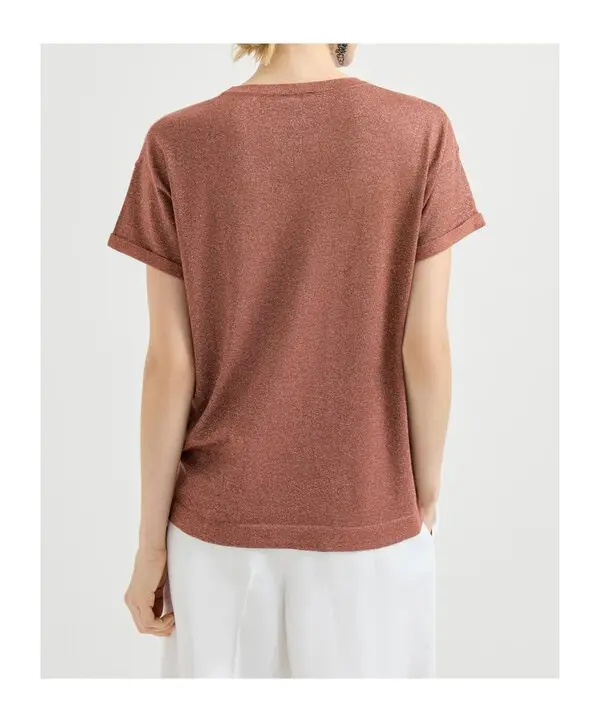 Brunello Cucinelli Short Sleeve Crewneck T-shirt - Firebrick