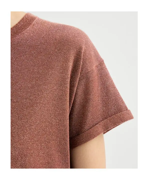 Brunello Cucinelli Short Sleeve Crewneck T-shirt - Firebrick