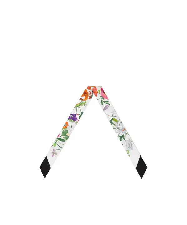 Gucci Printed Twill Neck Bow - White