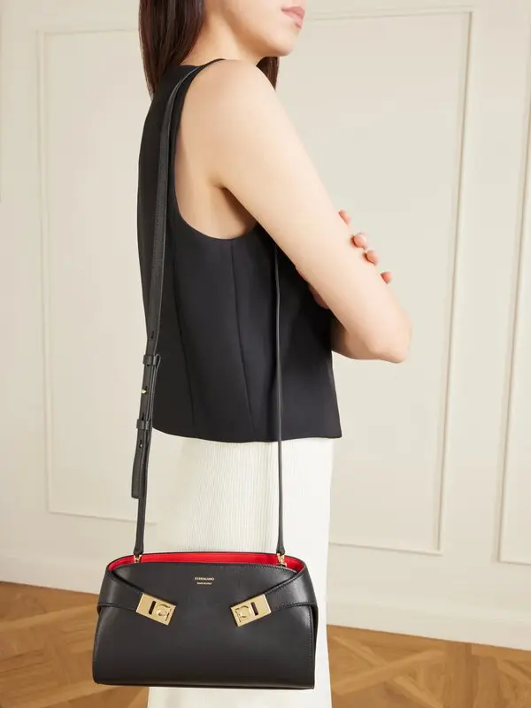FERRAGAMO Hug Leather Shoulder Bag
