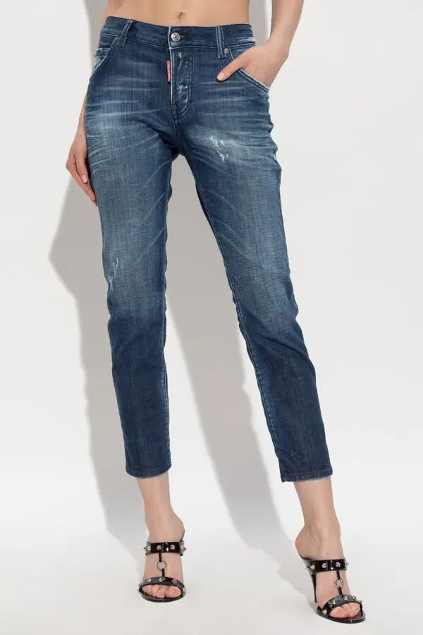 Dsquared2 Straight Leg Distressed Jeans - Blue