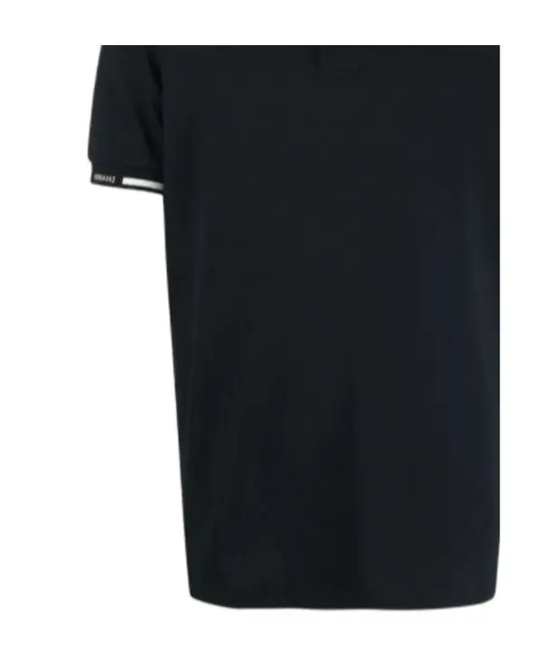 Emporio Armani Stripe-detail Polo Shirt - Black