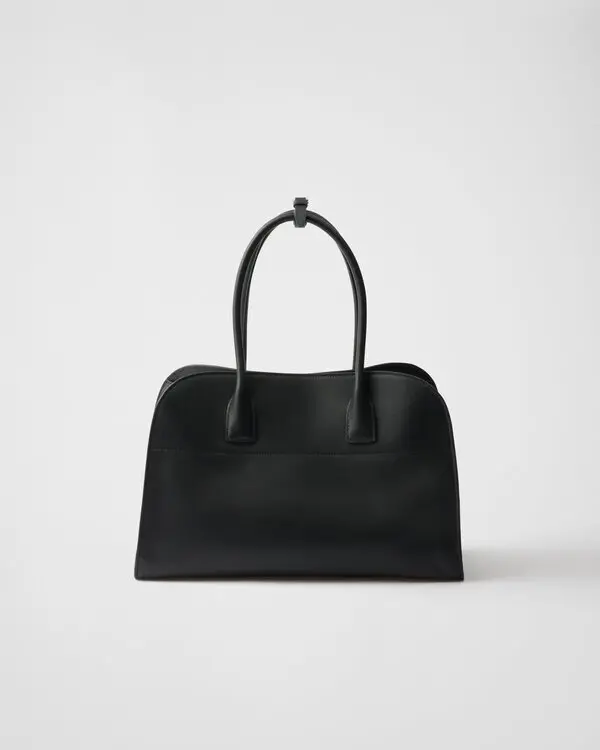 Prada Logo Detailed Large Tote Bag - Black