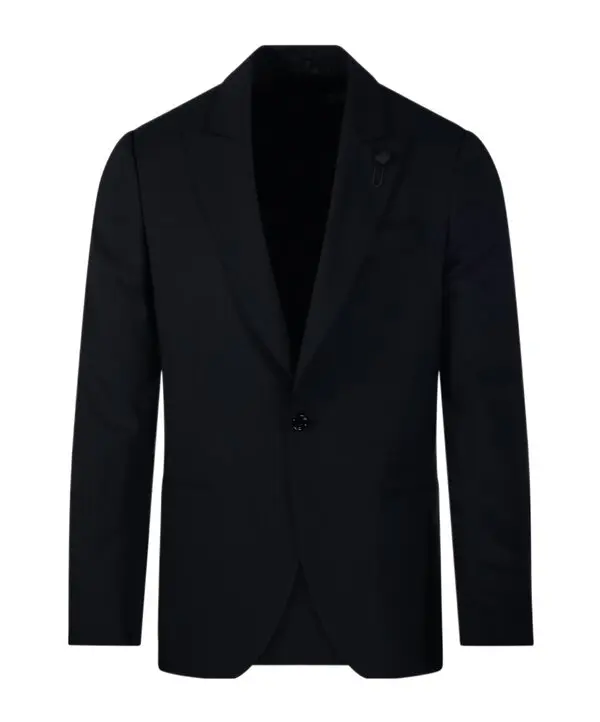 LARDINI Single-breasted Blazer - Black