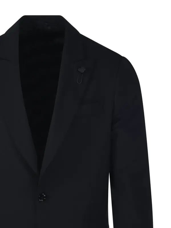 LARDINI Single-breasted Blazer - Black