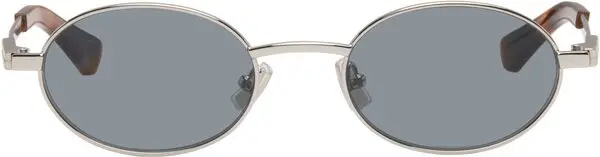 Bottega Veneta Oval Frame Sunglasses - Silver