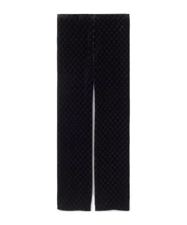 Gucci Gg Stretch Velvet Devoré Pants - Black