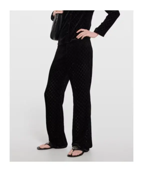 Gucci Gg Stretch Velvet Devoré Pants - Black