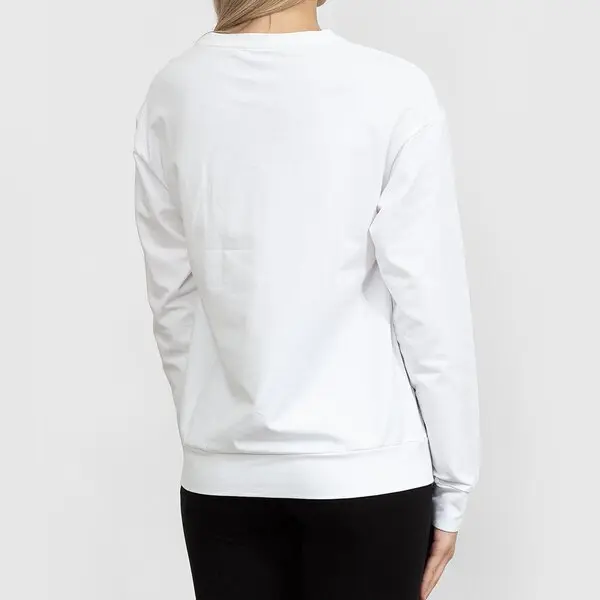 EA7 Logo Sequined Crewneck Sweater - White